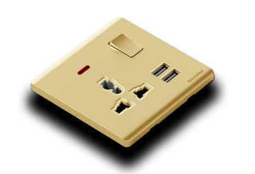 SHARM Switches & Sockets - Gold | Products | Perfect Lighting